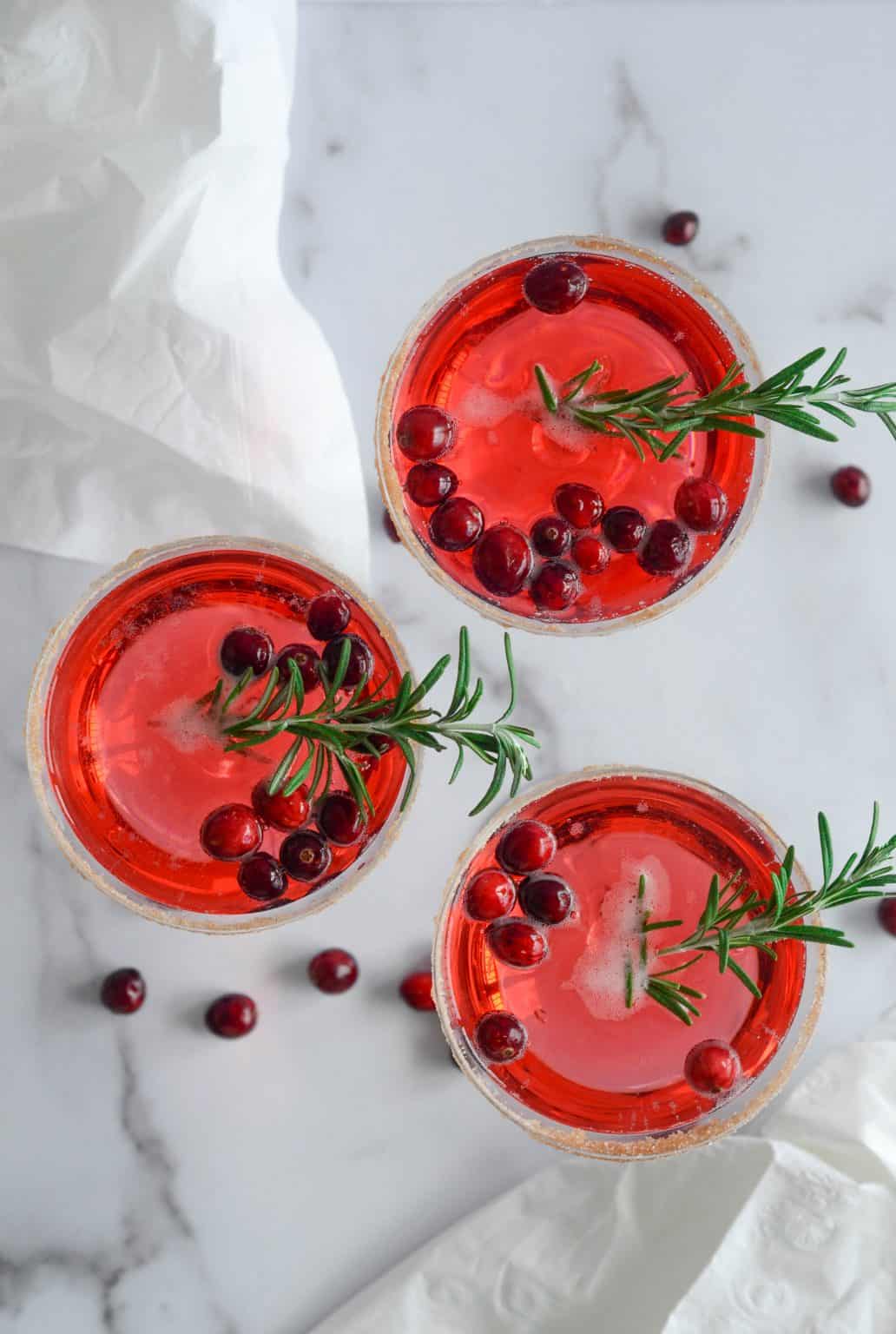 Cranberry Sparkler Cocktail w/ Cinnamon and Sugar Rim | Worn Slap Out