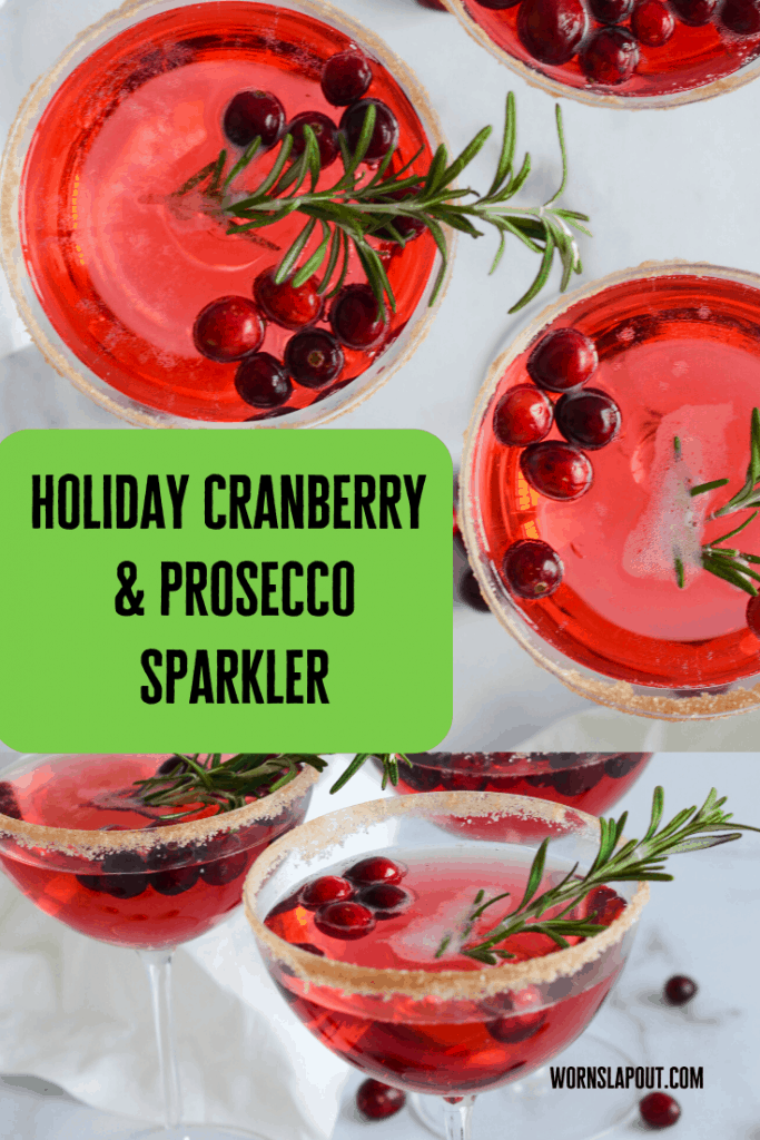 Cranberry Sparkler Cocktail w/ Cinnamon and Sugar Rim | Worn Slap Out