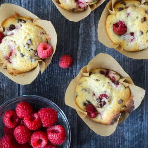 Raspberry Chocolate Chip Muffins - Worn Slap Out