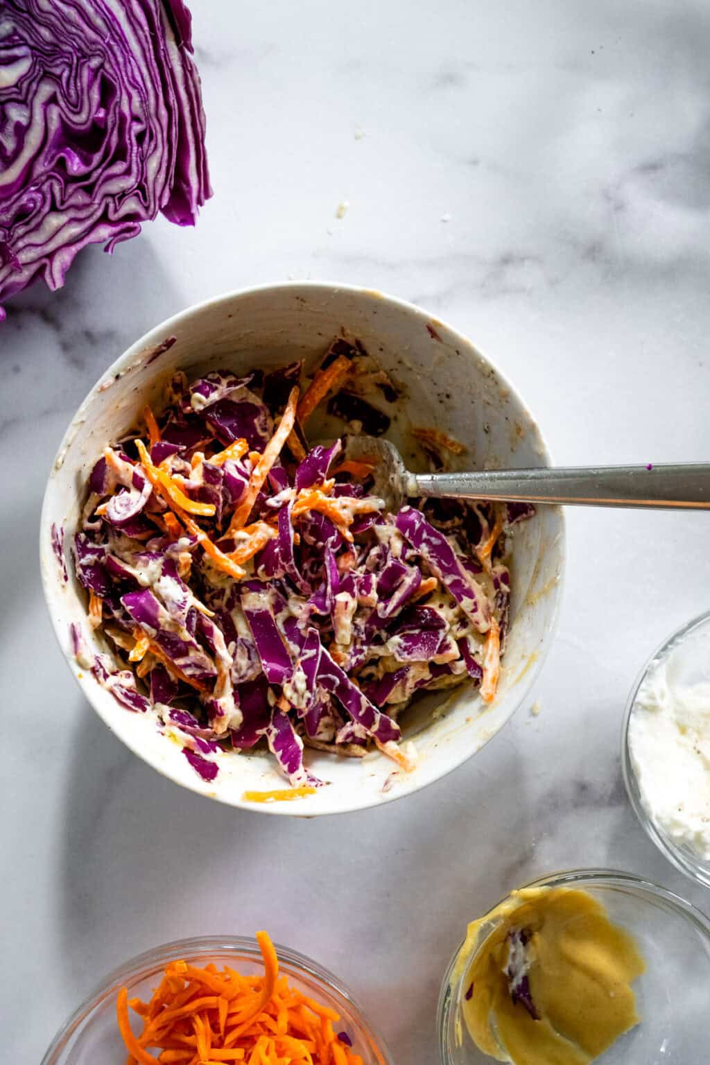 Simple and Healthy Purple Cabbage Slaw | Worn Slap Out