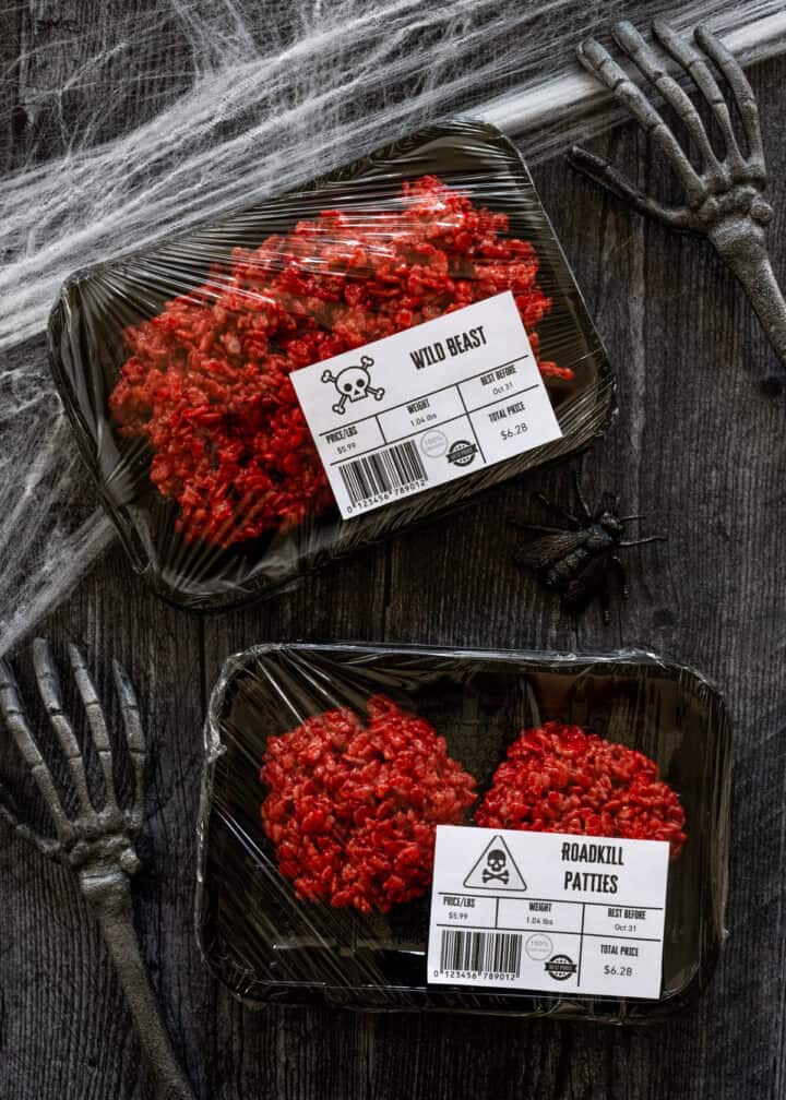 Spooky "Raw Meat" Rice Krispie Treats | Worn Slap Out