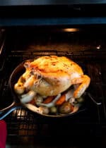 Easy Cast Iron Roast Chicken with Root Vegetables - Worn Slap Out