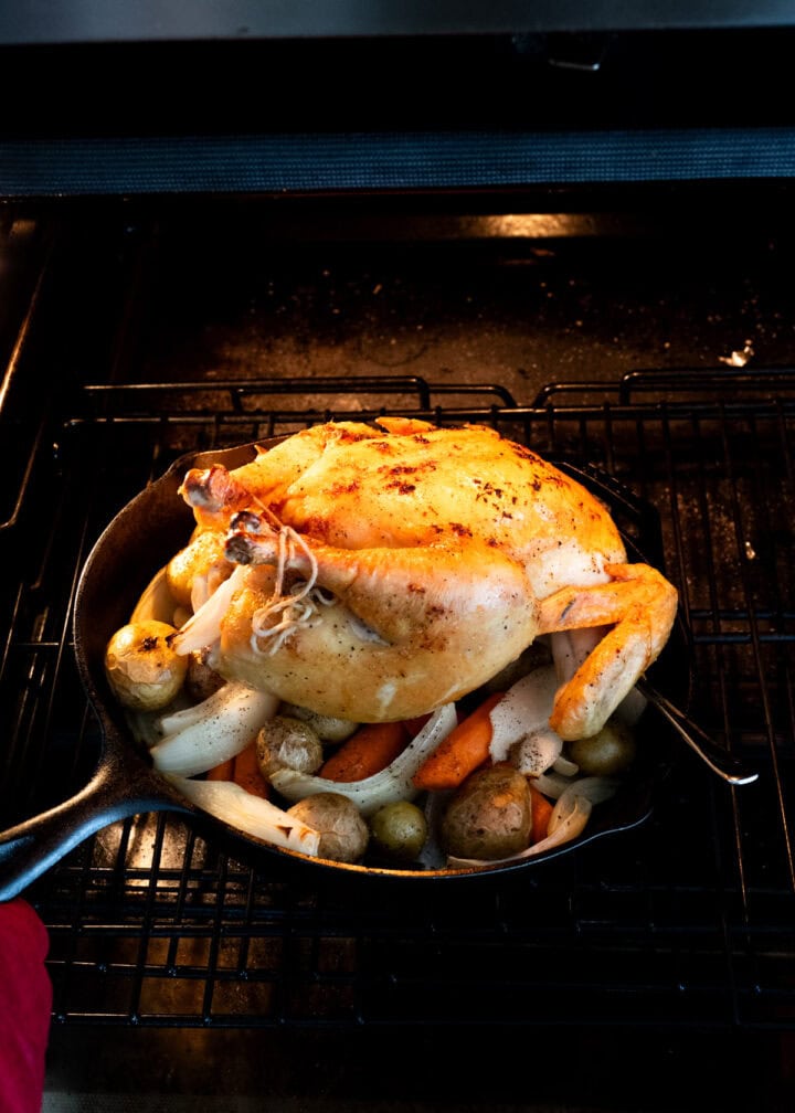 Easy Cast Iron Roast Chicken with Root Vegetables | Worn Slap Out