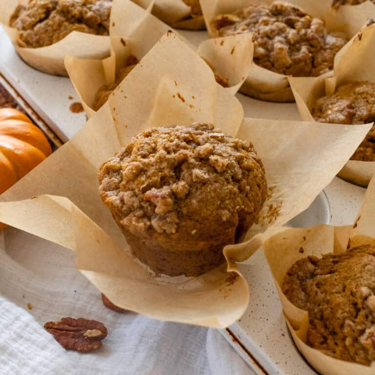 My Favorite Pumpkin Muffins with Pecan Streusel - Worn Slap Out